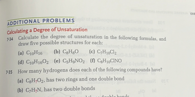 ADDITIONAL PROBLEMS Calculating a Degree of Unsaturation 7.34 Calculate ...