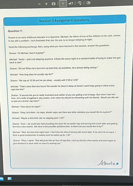 Session 3 Assignment Questions Question 1: Sharon is an early chllahood ...