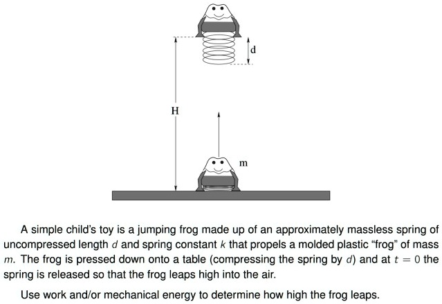 SOLVED: A simple child's toy is a jumping frog made up of an ...