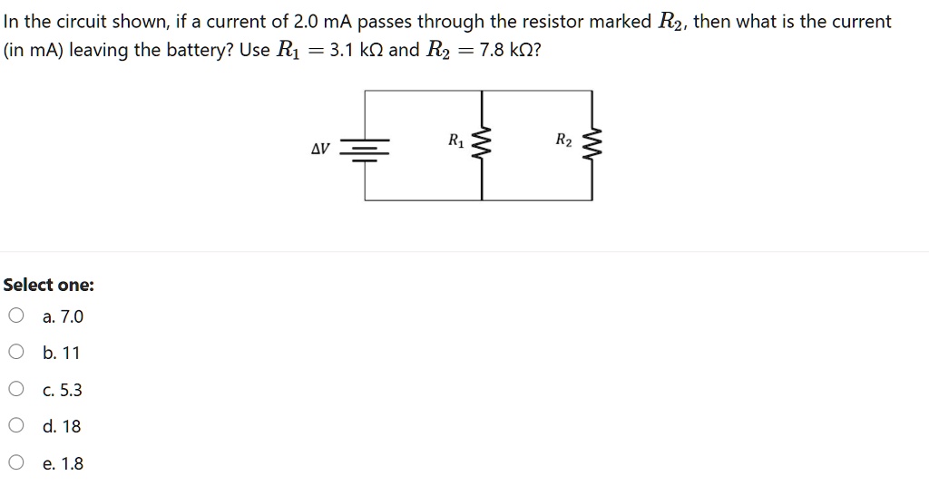 in the circuit shown if a current of 20 ma passes through the resistor marked rz then what is ...