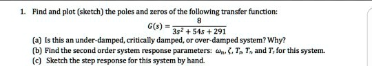 SOLVED: 1. Find and plot (sketch the poles and zeros of the following ...