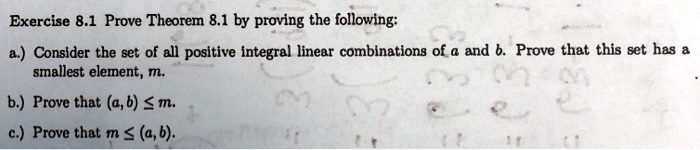 SOLVED: Exercise 8.1 Prove Theorem 8.1 by proving the following ...