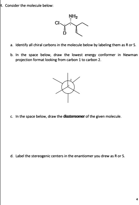 SOLVED: Consider the molecule below: Identify all chiral carbons in the ...