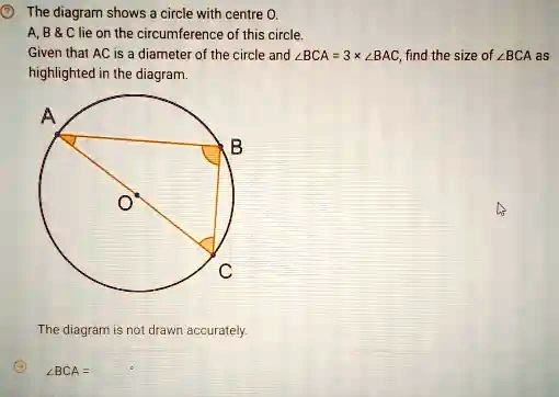 the diagram shows circle with centre 0 a b c lie on the circumference of this circle given thai ...