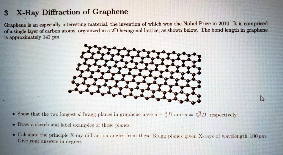 SOLVED:3 X-Ray Diffraction of Graphene Graphene is an especially ...