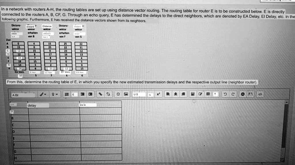 SOLVED: In a network with routers A-H, the routing labels are set up ...