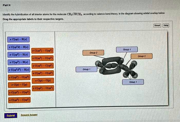 Identify the hybridization of all interior atoms. PartH Identify the ...
