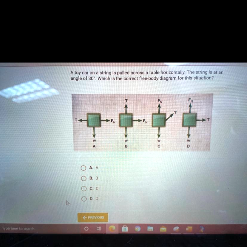 SOLVED: 'A toy car on a string is pulled across a table horizontally ...