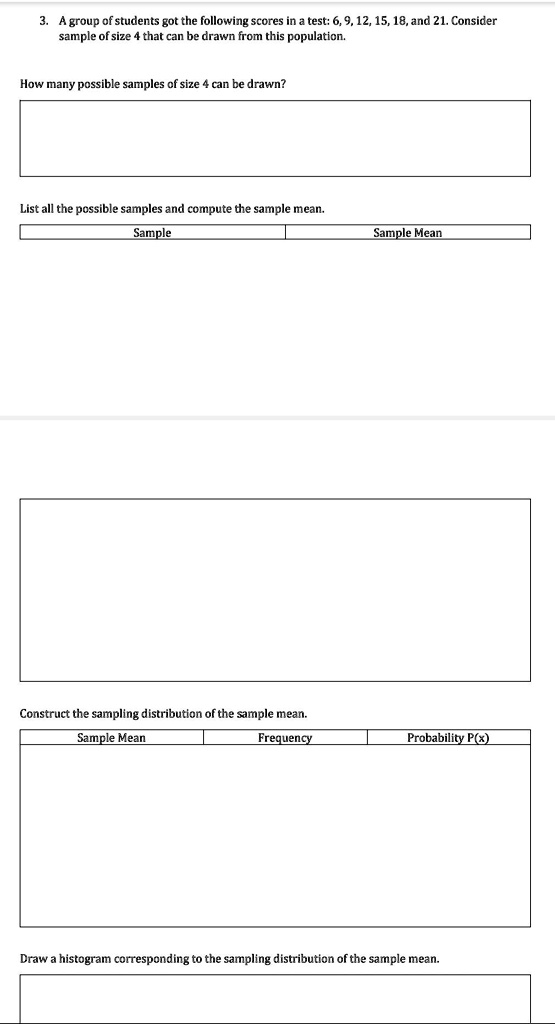 a group of students fot the following scores in test 9121518and 21 ...
