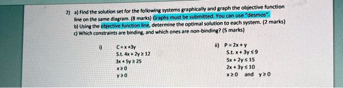 [GET ANSWER] 2) a) Find the solution set for the following systems ...