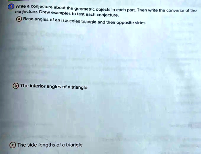 Solved Write 4enjjecaure About The Geometric Objects In Each Part Then Write The Converse Of