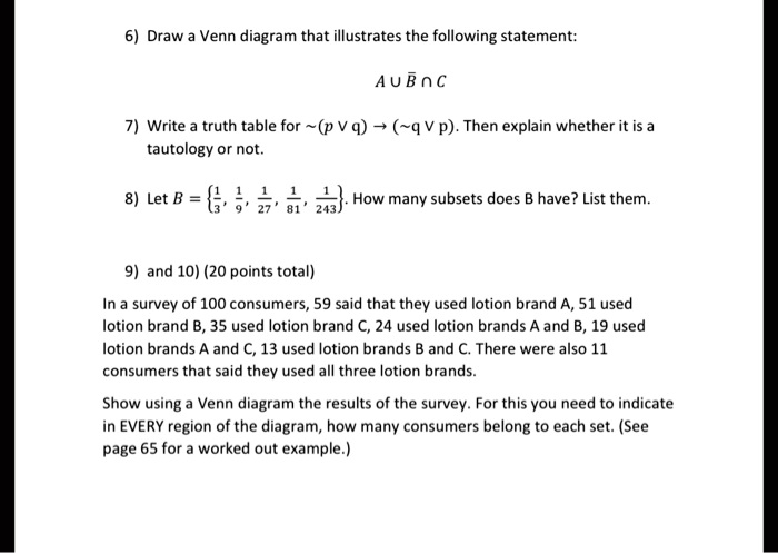 SOLVED: Draw Venn diagram that illustrates the following statement: AU ...