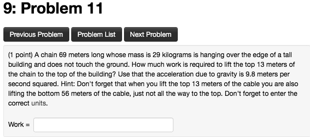 SOLVED: 9: Problem 11 Previous Problem Problem List Next Problem point ... SOLVED: 9: Problem 11 Previous Problem Problem List Next Problem point ...
