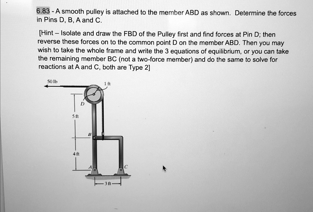 683 a smooth pulley is attached to the member abd as shown determine ...