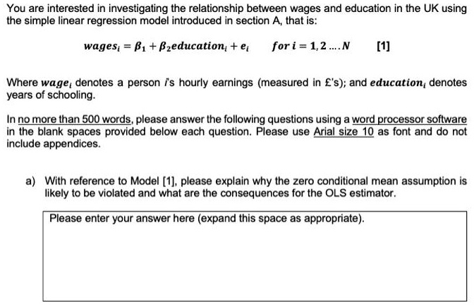 SOLVED: You are interested in investigating the relationship between ...