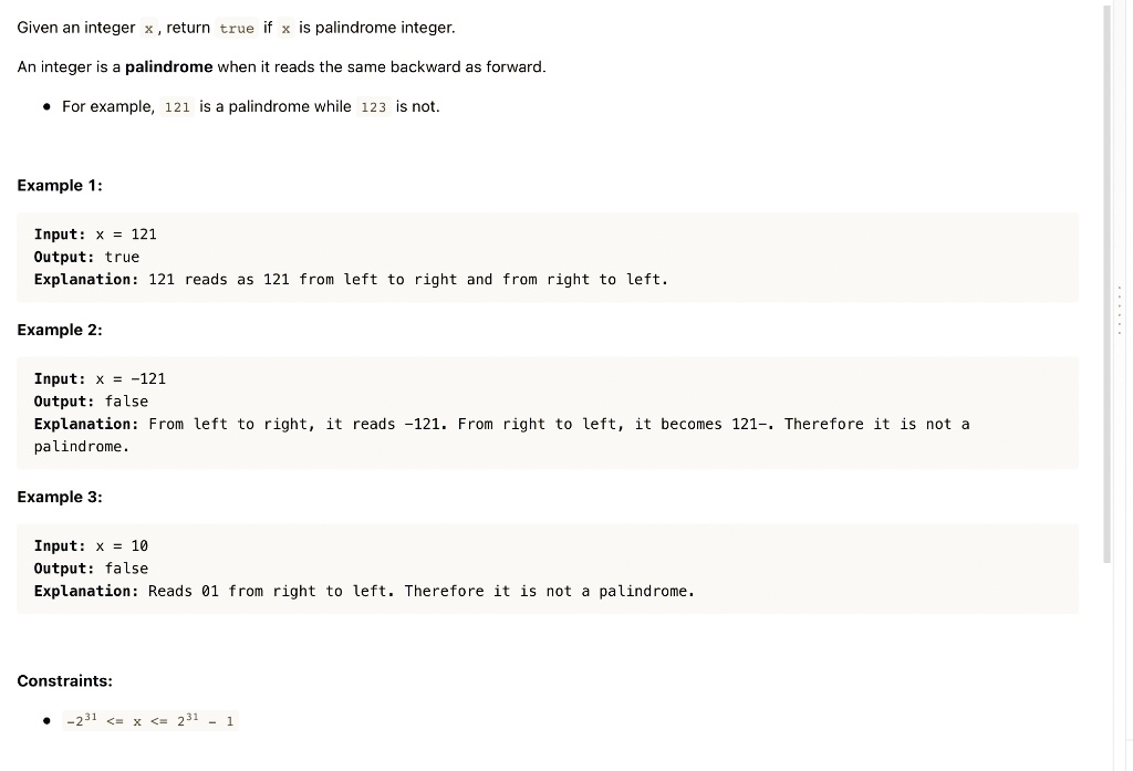 Given an integer x, return true if x is palindrome integer. An integer ... Given an integer x, return true if x is palindrome integer. An integer ...