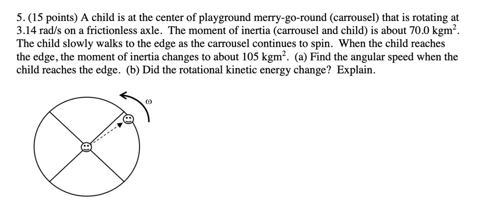 SOLVED: A child is at the center of a playground merry-go-round (carousel) that is rotating at 3 ...