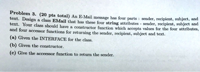 SOLVED: a) Given the INTERFACE for the class. (bGiven the constructor ...