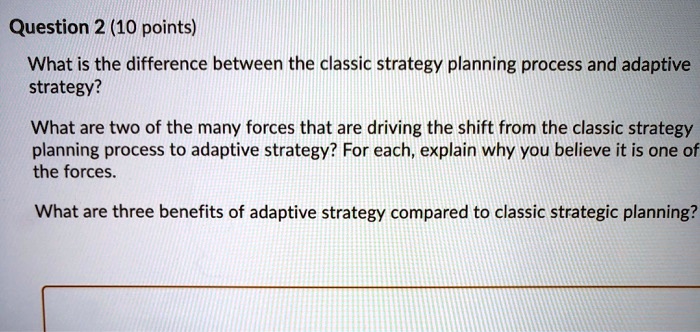 Question 2 (10 points) What is the difference between the classic ...