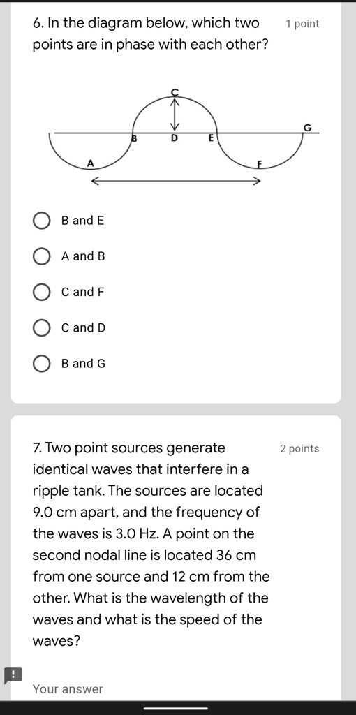 6 in the diagram below which two points are in phase with each other ...