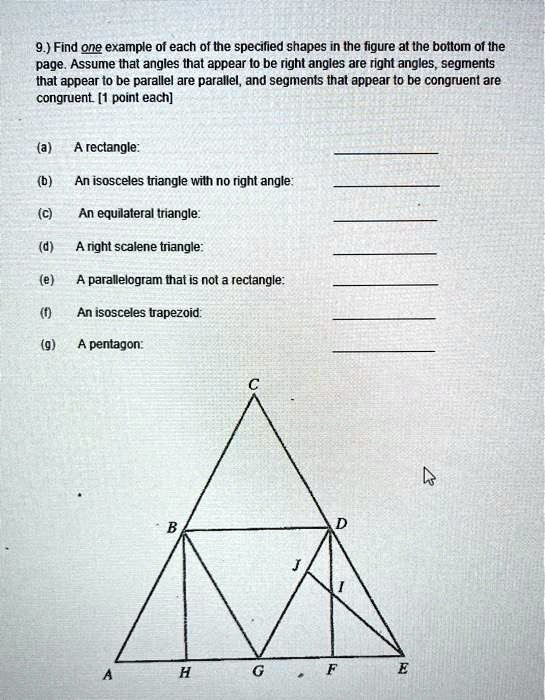 SOLVED: 9.) Find gne example of each of the specified shapes in the figure at the bottom of the ...