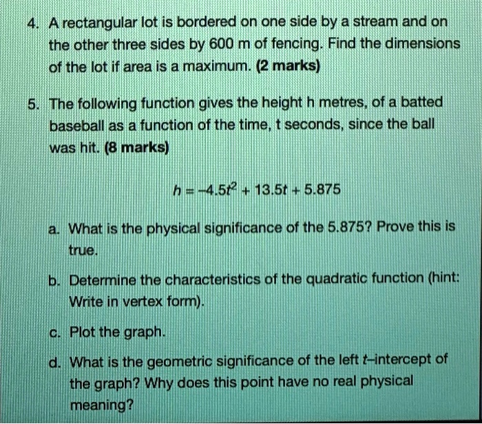 SOLVED: A rectangular lot is bordered on one side by a stream and on ...
