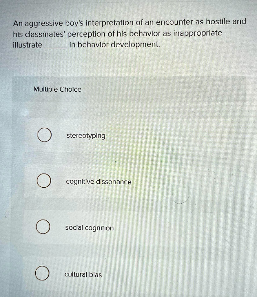 An aggressive boy's interpretation of an encounter as hostile and his ...