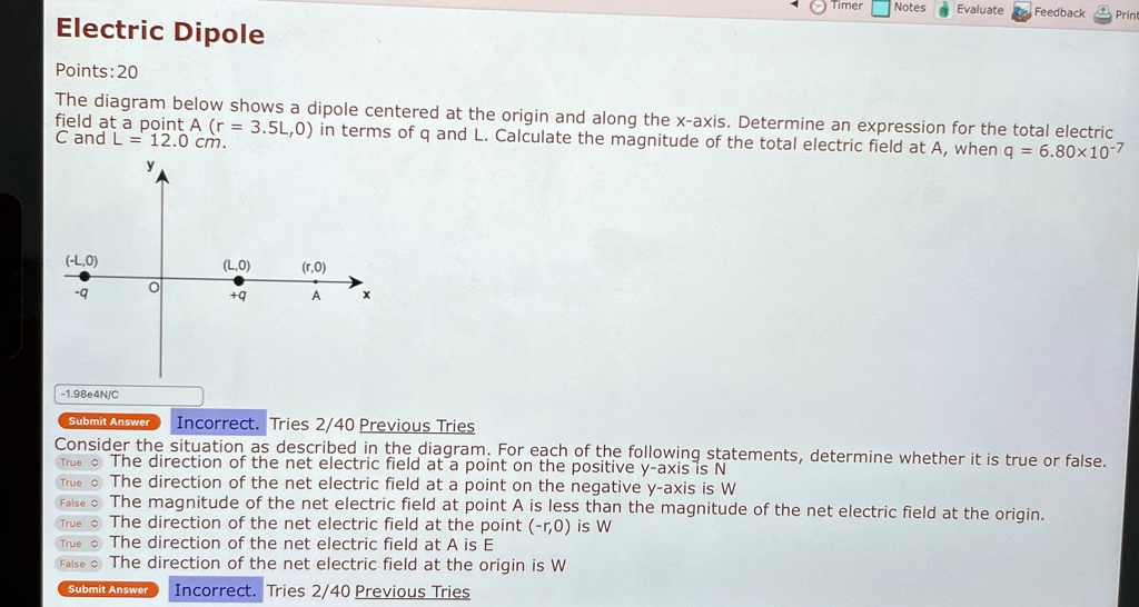 electric dipole points 20 the diagram below shows a dipole centered at ...