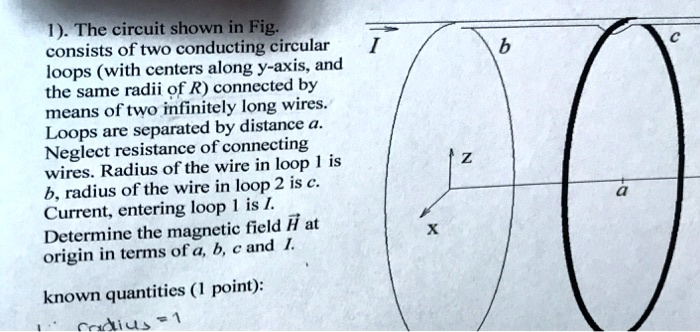 1). The circuit shown in Fig. consists of two conducting circular loops ...