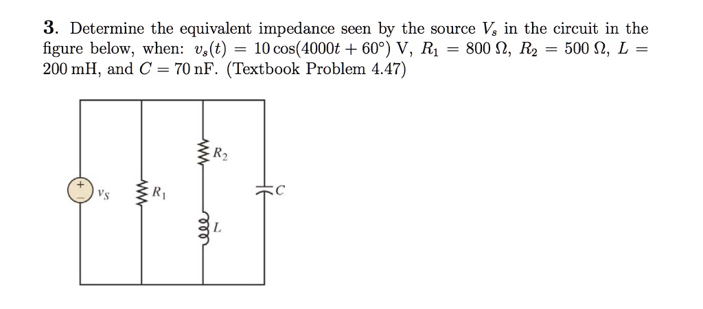 VIDEO solution: Determine the equivalent impedance seen by the source Vs in the circuit, thank you!