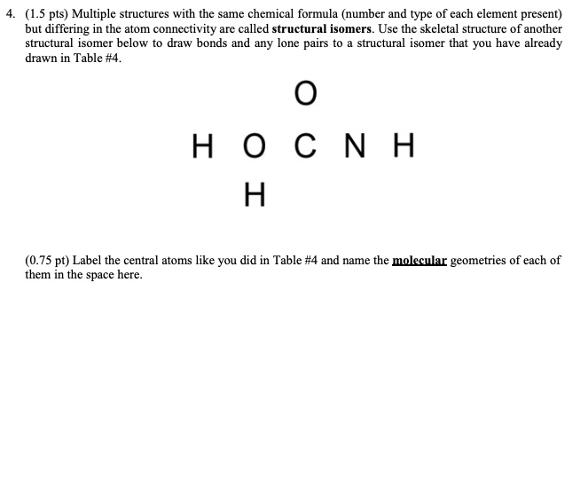 SOLVED: Multiple structures with the same chemical formula (number and ...