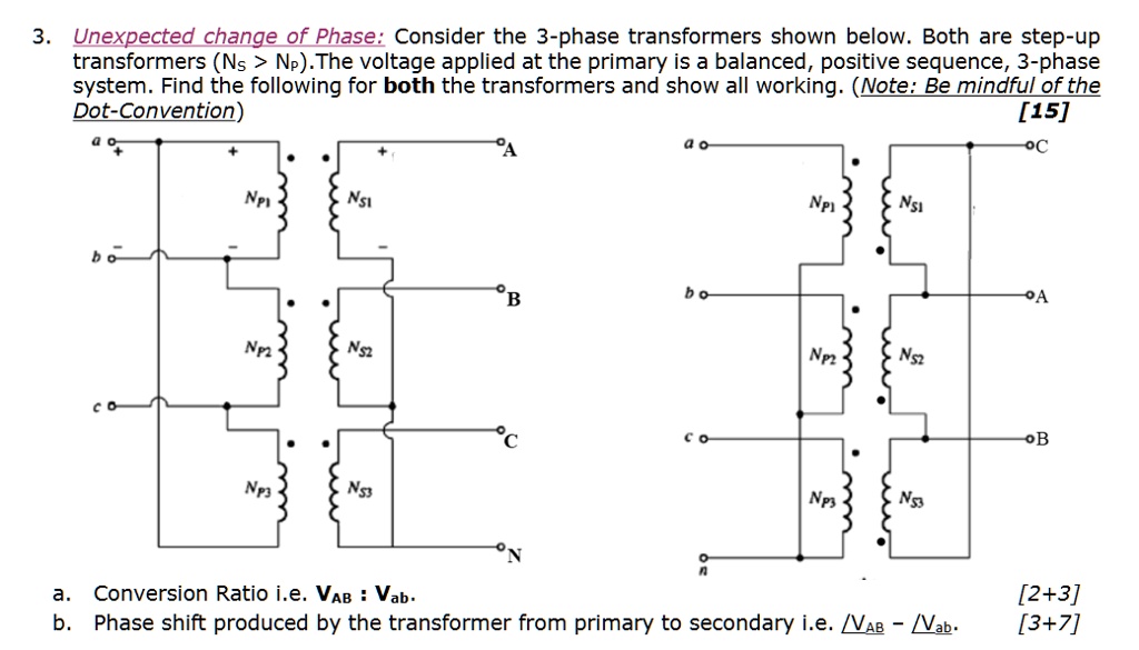 SOLVED: 3. Unexpected Change of Phase: Consider the 3-phase transformers shown below. Both are ...