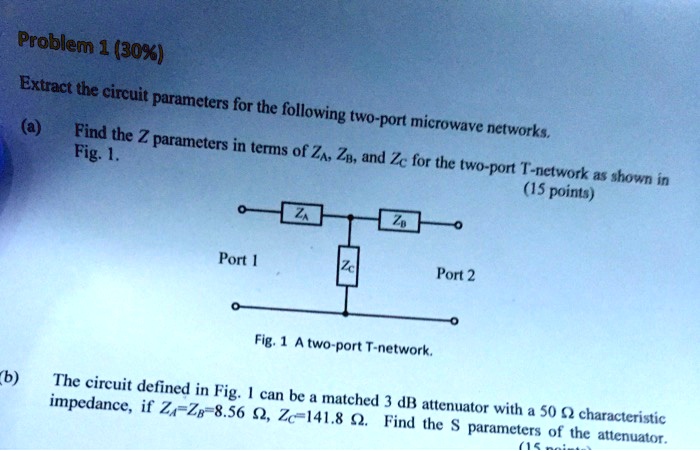 SOLVED: Problem 1 (30%): Extract the circuit parameters for the following two-port microwave ...
