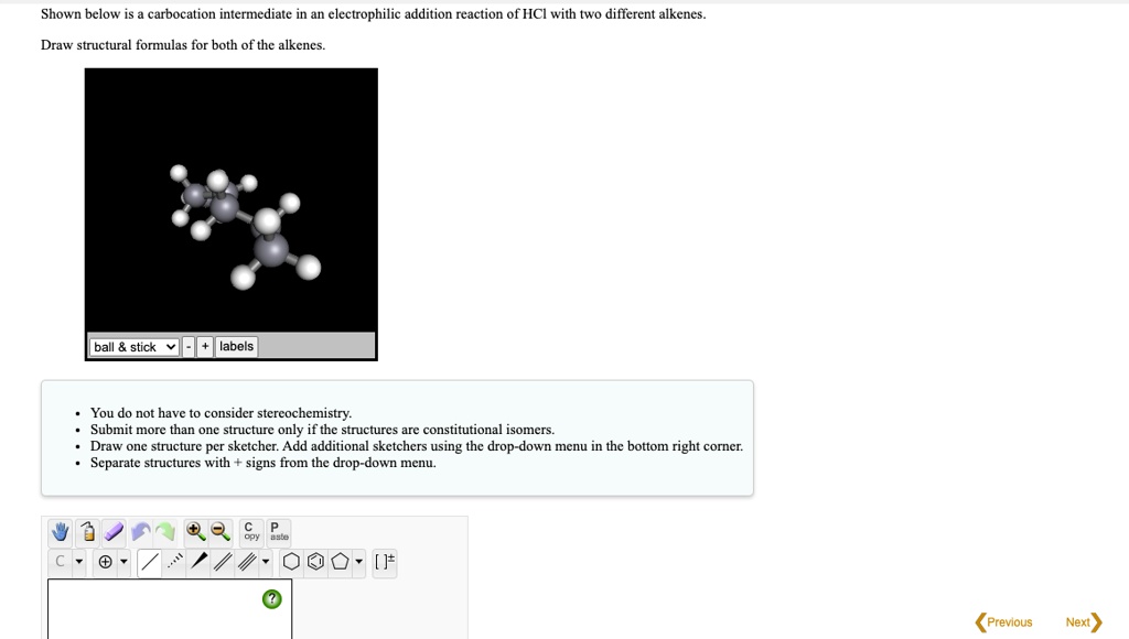 SOLVED: Shown below is carbocation intermediate electrophilic addition ...