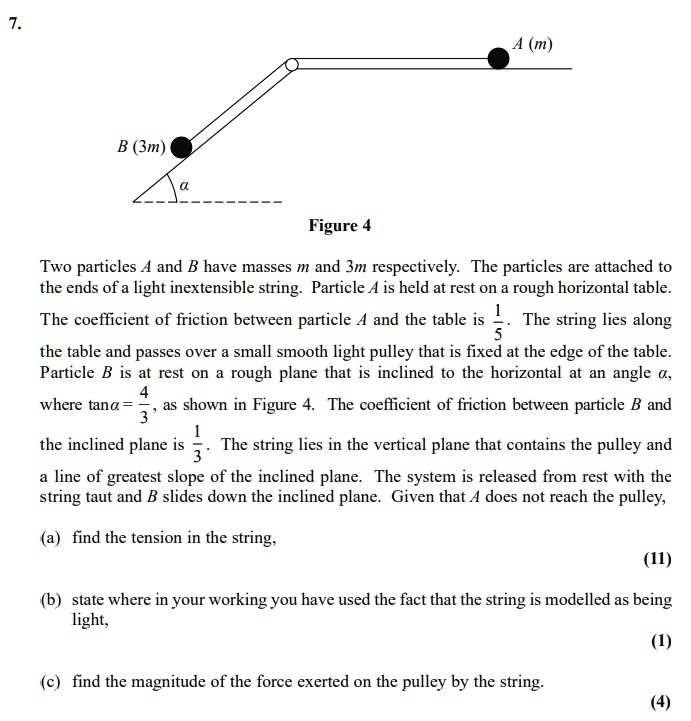 7. B (3m) ? A (m) Figure 4 Two particles A and B have masses m and 3m respectively. The ...