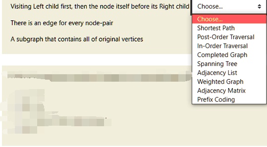 SOLVED: Visiting the left child first; then the node itself before its right child. Choose ...