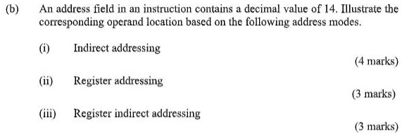 SOLVED: (b) An address field in a instruclion contains decimal value of ...