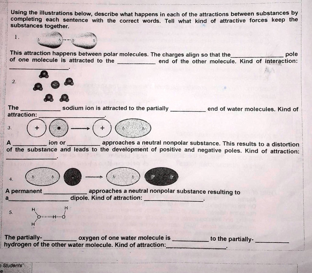 SOLVED: Describe what happens in each of the attractions between ...
