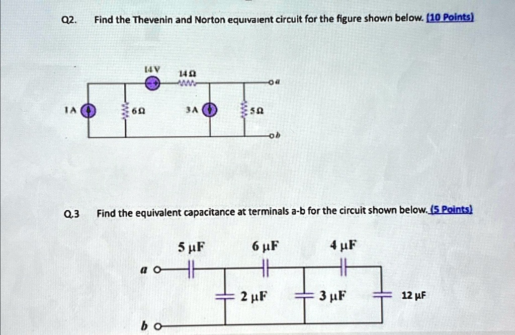 Q2. Find the Thevenin and Norton equivalent circuit for the figure ...