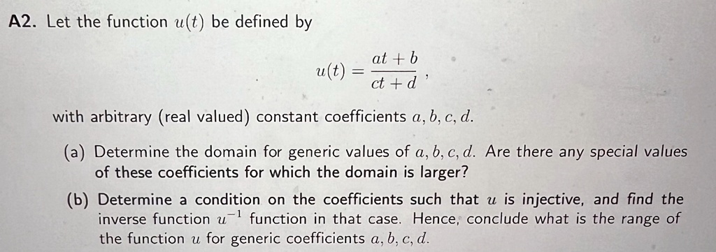 SOLVED: A complete and detailed solution to the problem, thank you very much A2. Let the ...