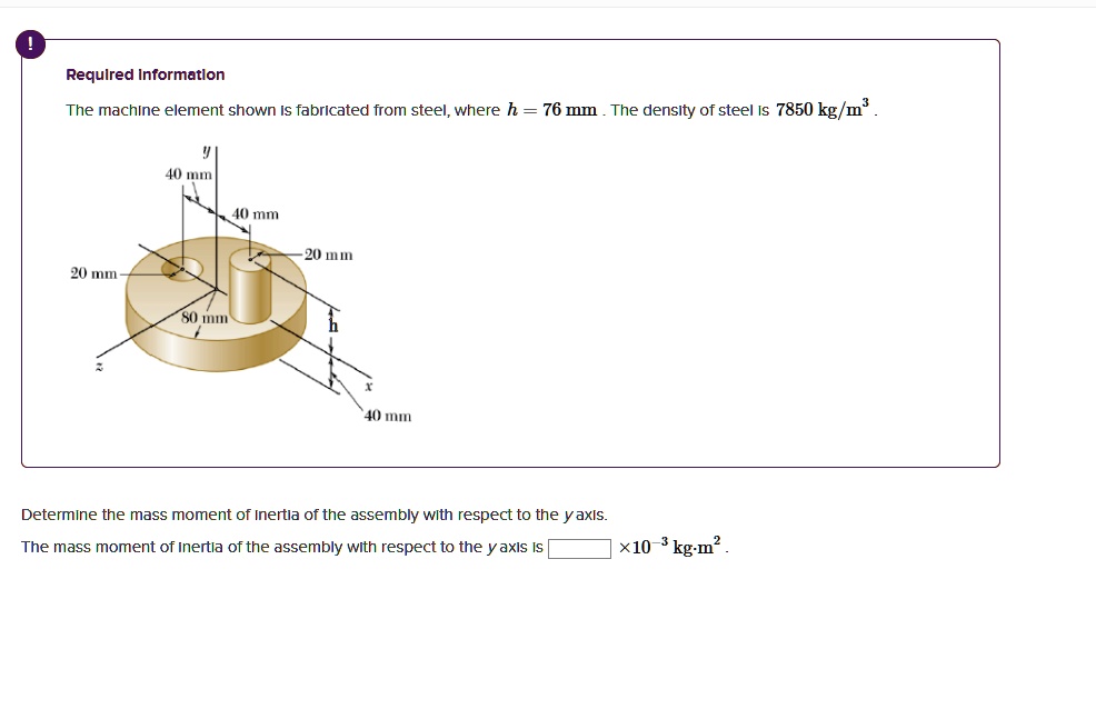 required information the machine element shown is fabricated from steel ...