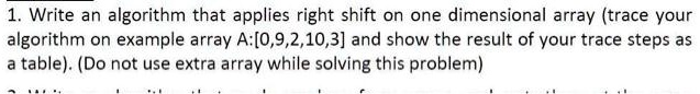 Solved Write Algorithms And Dont Write Any Programing Languages 1write An Algorithm That 4554