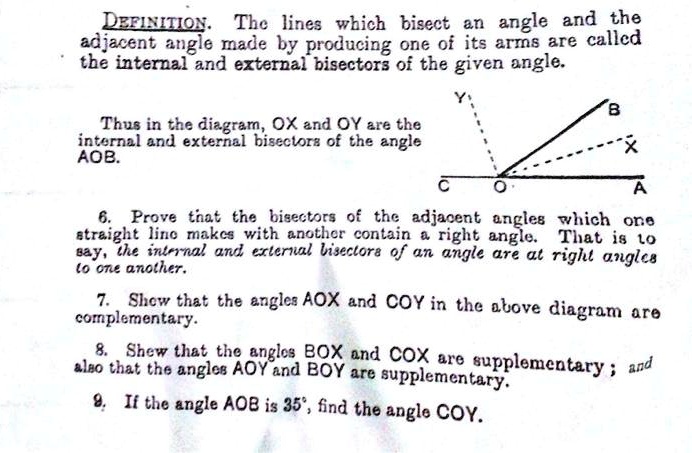 SOLVED: Please help number 9 DEFINITION. The lines which bisect an ...