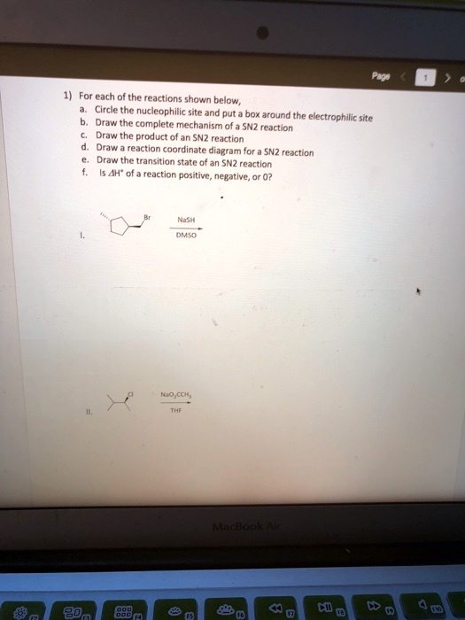 2 Page 1 1) For each of the reactions shown below, a. Circle the ...