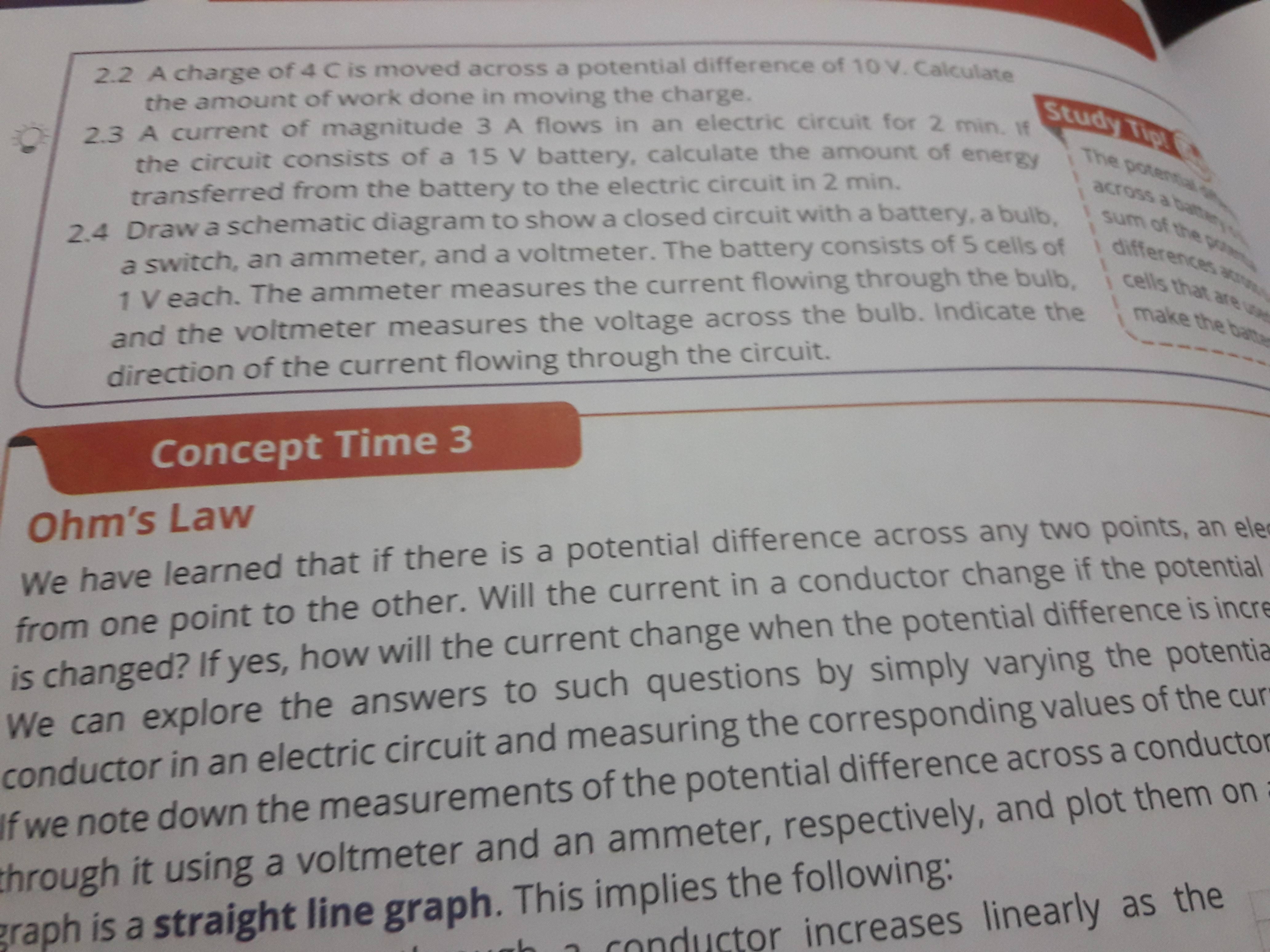23 a current of magnitude 3 a flows in an electric circuit for 2 min if ...