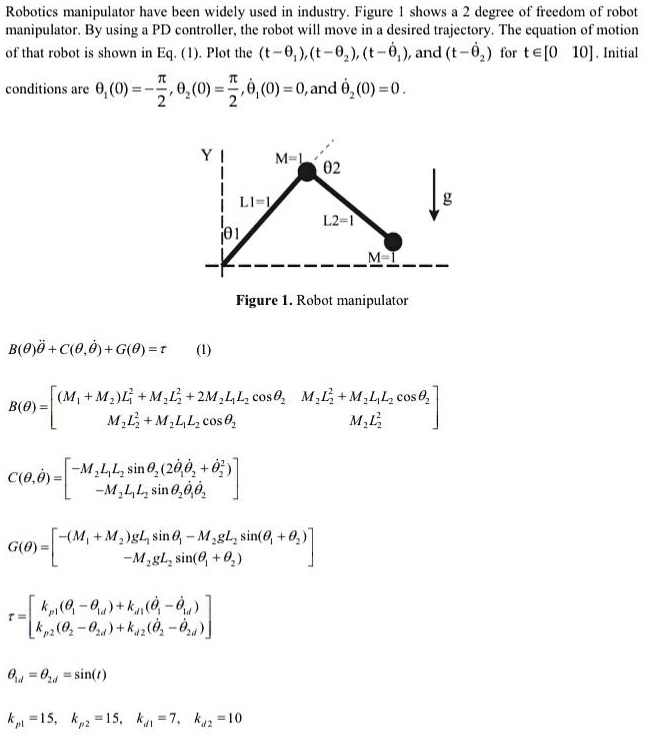 SOLVED: How do I answer this in MATLAB? Thank you. Robotics ...