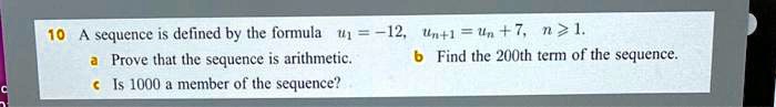 SOLVED: A sequence is defined by the formula u(n) = -12, u(n+1) = u(n) + 7n + 1. Prove that the ...