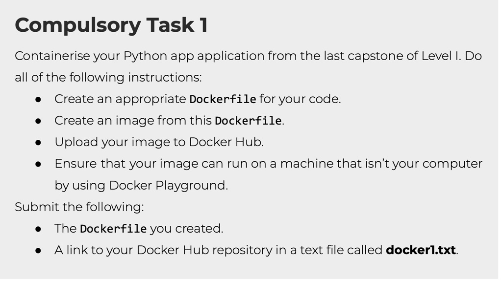 Solved Texts Compulsory Task 1 Containerize Your Python Application