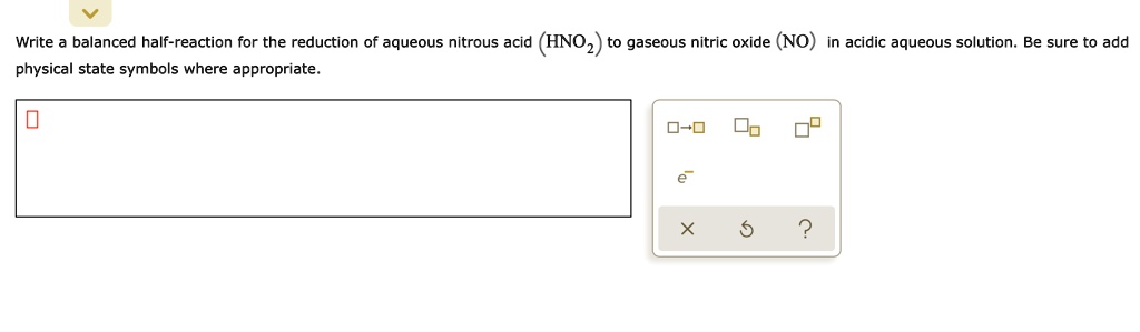 SOLVED: Write balanced half-reaction for the reduction of aqueous ...