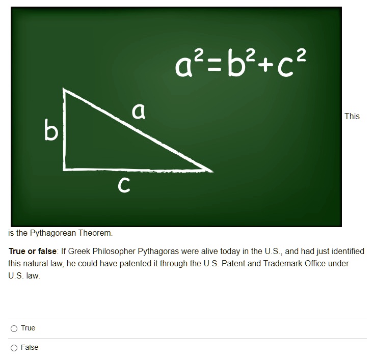 SOLVED: Texts: a^2 = b^2 + c^2 This is the Pythagorean Theorem. True or false: If Greek ...
